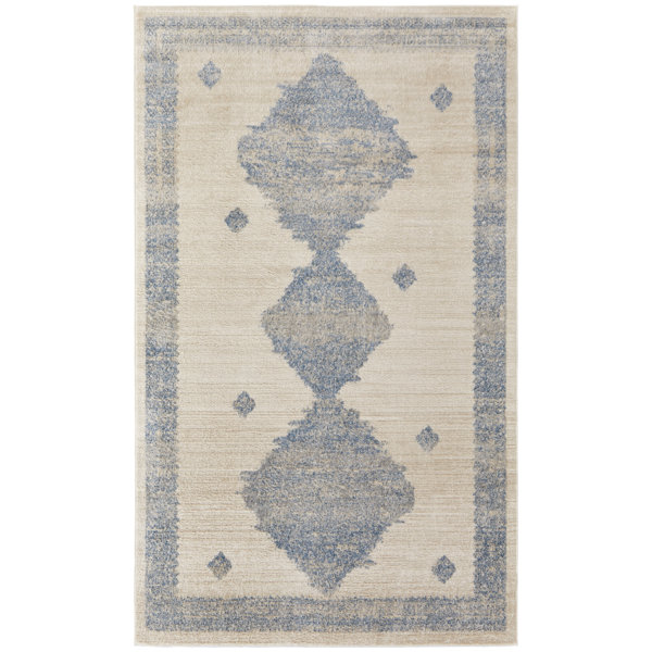 Union Rustic Gurbani Tribal Nomadic, Tribal, Blue / Ivory, Area Rug ...
