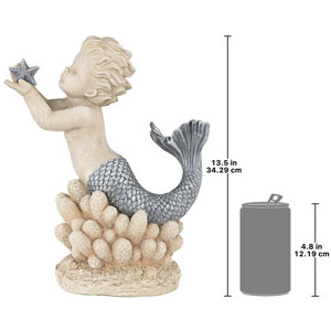 Design Toscano Merboy with Shell Garden Statue | Wayfair