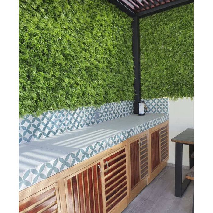 GreenSmart Dekor 1.5 ft. H x 1.5 ft. W Artificial Leaf Maya Fence Panel ...