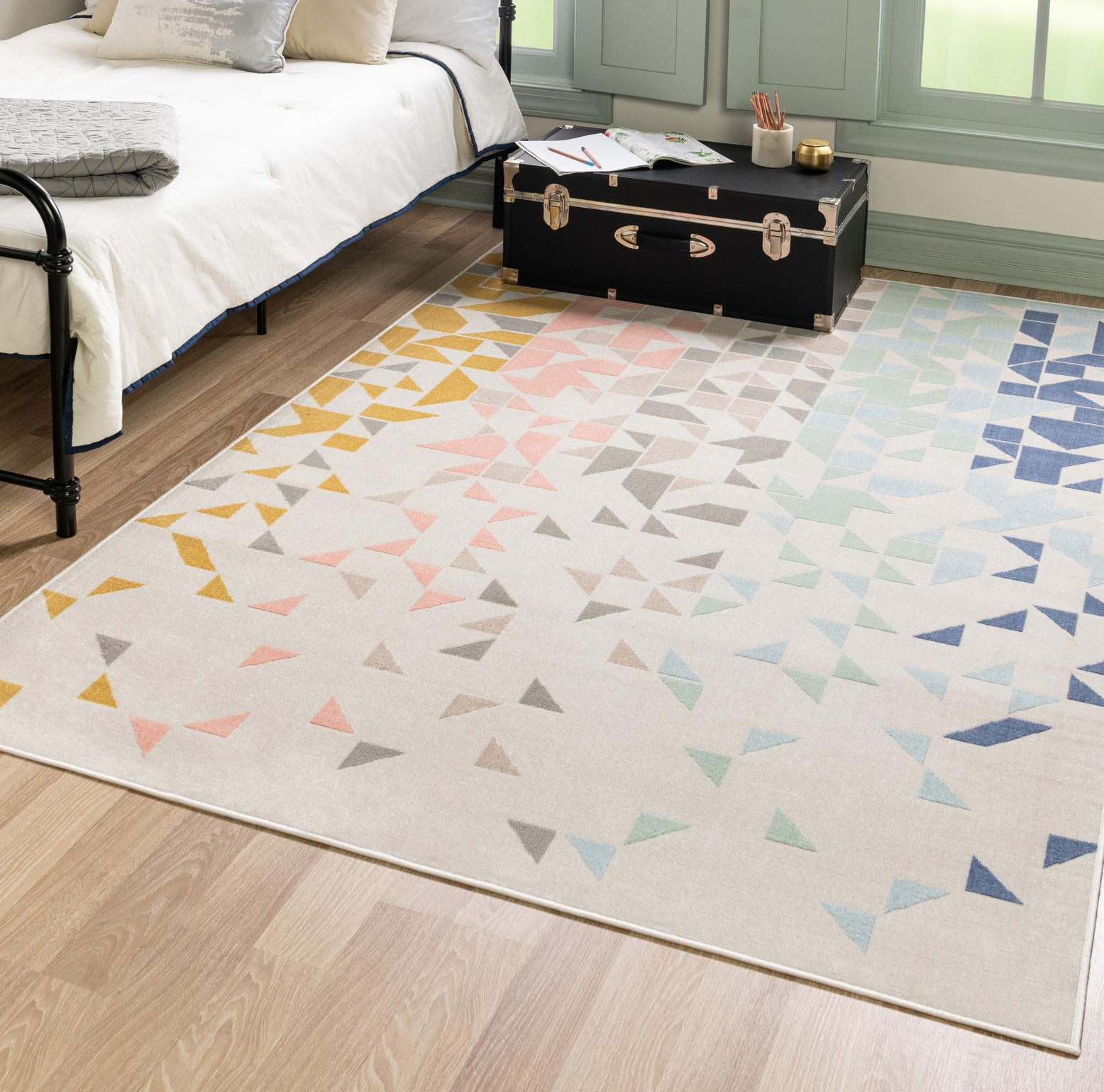 George Oliver Mcburney Geometric Beige Area Rug | Wayfair