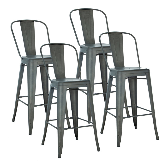 17 Stories Gainsborough Metal Outdoor Stool & Reviews | Wayfair