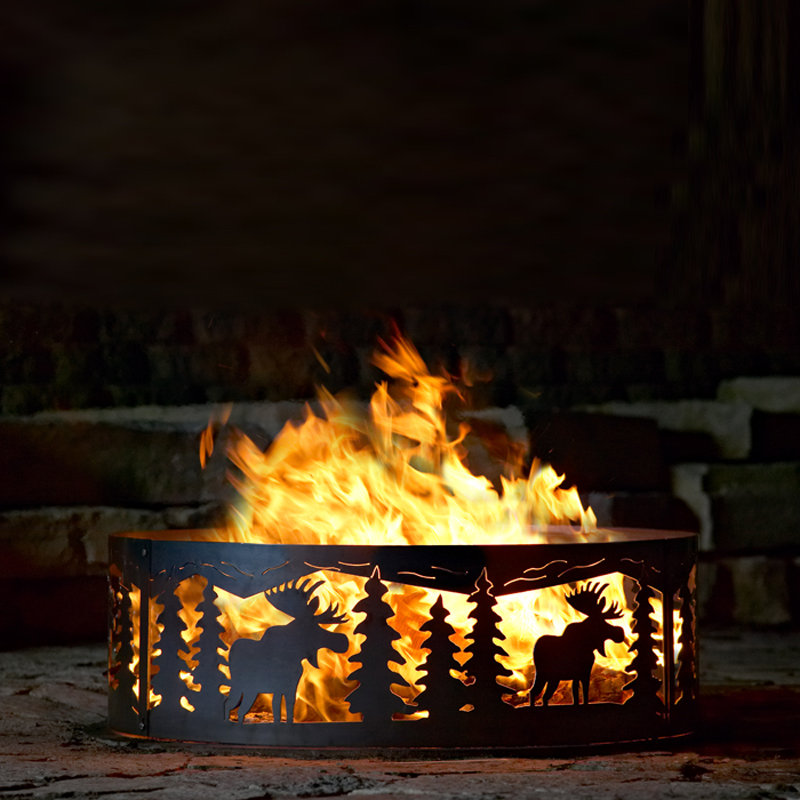 Millwood Pines Jessee 12'' H Steel Wood Burning Outdoor Fire Ring ...