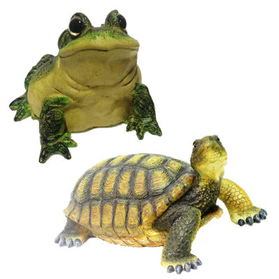 HomeStyles Call of the Wild Toad & Turtle Garden Statue 2-Piece Set ...
