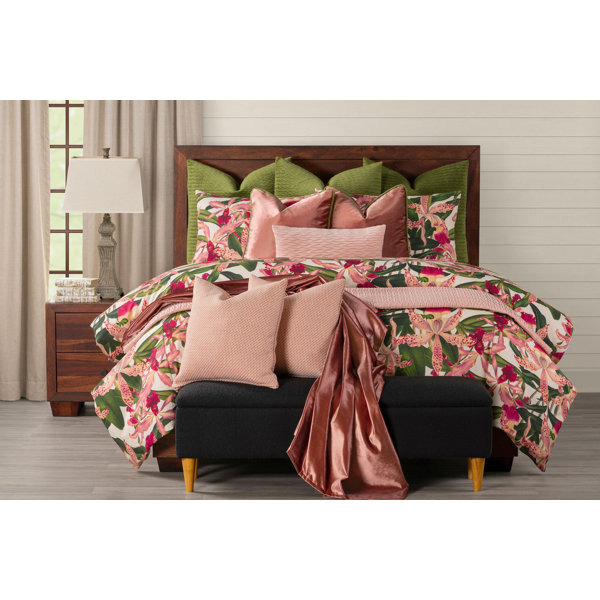 Smithsonian Pink Orchid Print Duvet Cover Set | Wayfair