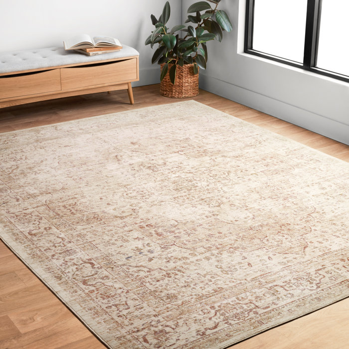 World Menagerie Streater Ivory/Berry Area Rug & Reviews | Wayfair