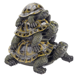 Design Toscano Three's A Crowd Stacked Turtle Statue & Reviews | Wayfair