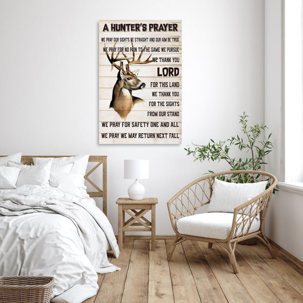 Winston Porter Deer Hunting Prayer - 1 Piece Rectangle Graphic Ar Deer ...