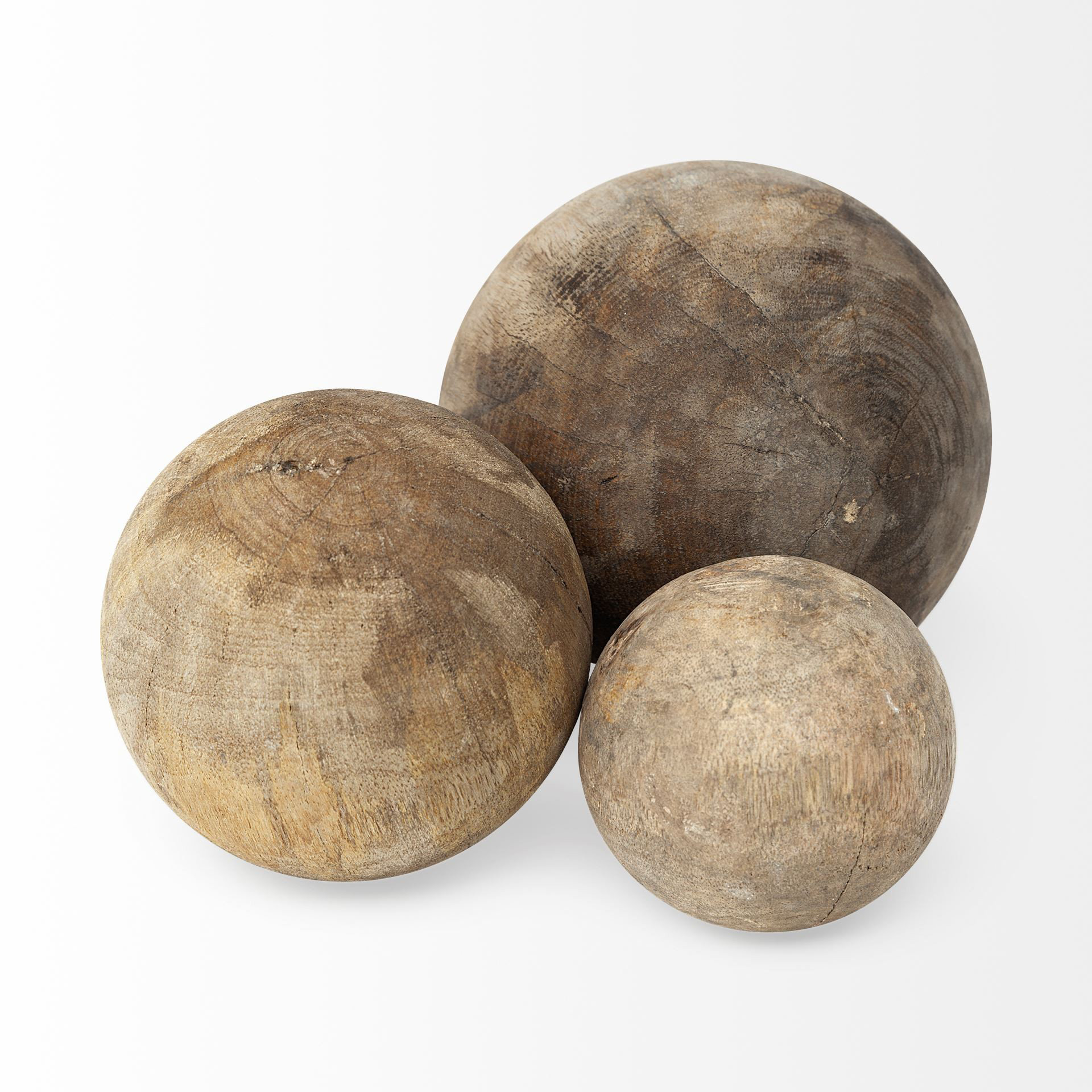 Loon Peak® Wooden Spheres 3 Pieces Gardners Set | Wayfair