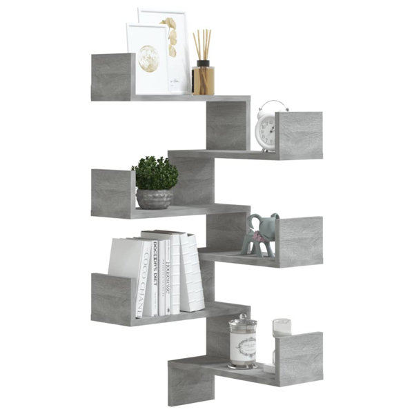 Ebern Designs Wall Corner Shelves 2 Pcs Gray Sonoma 15.7"X15.7"X19.7 ...