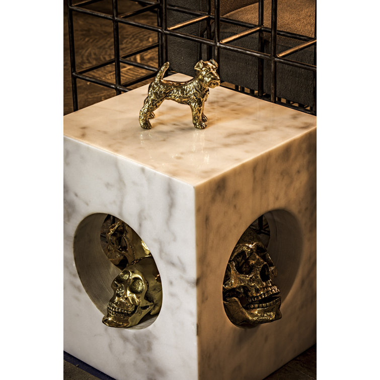 Noir Merlin Marble End Table | Perigold