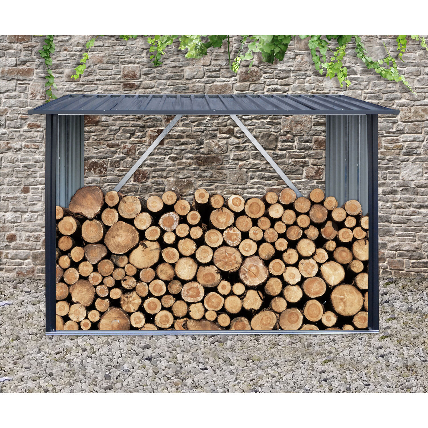 Hanover 85'' W Metal Log Rack | Wayfair