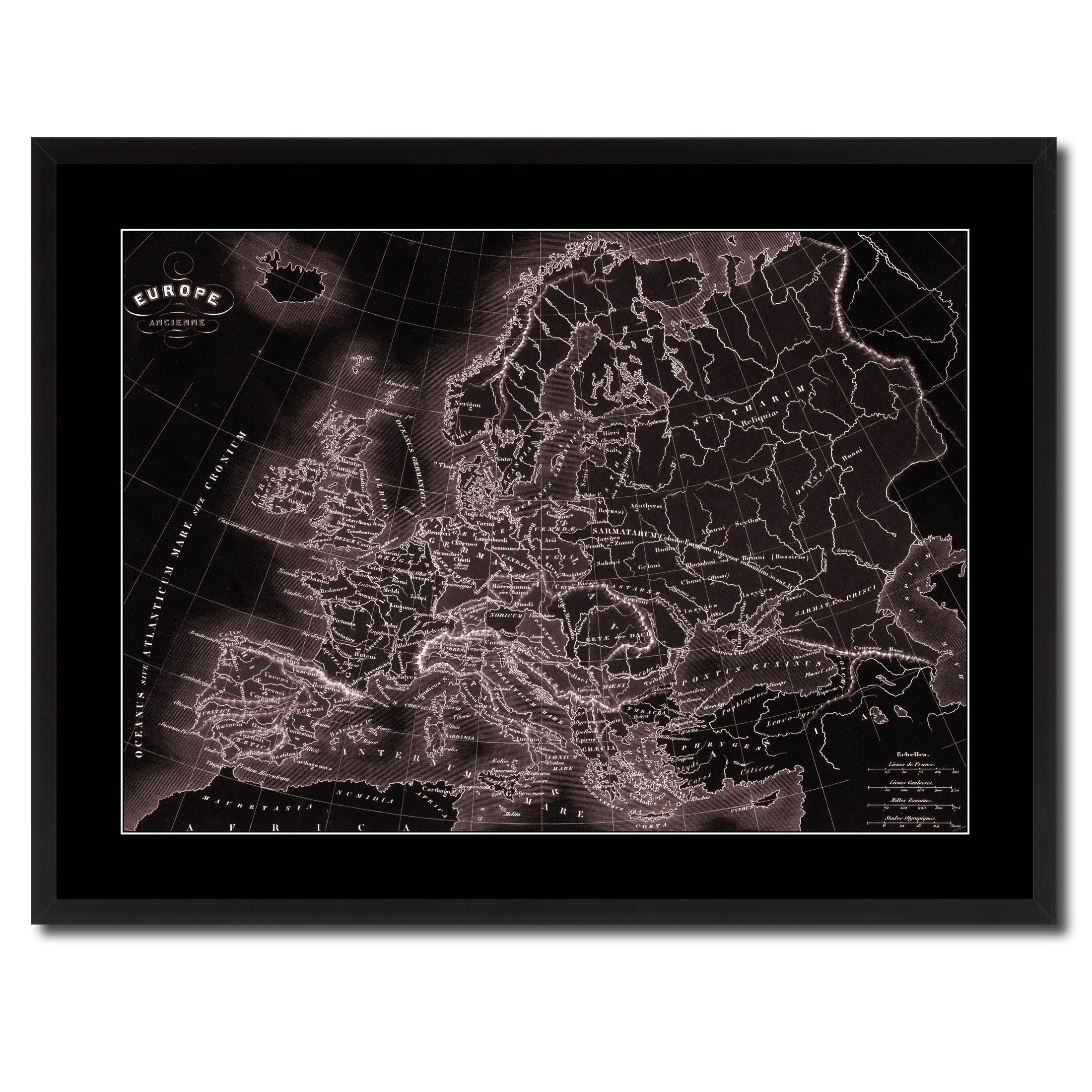 17 Stories Ancient Europe Vintage Vivid Sepia Map - Picture Frame ...