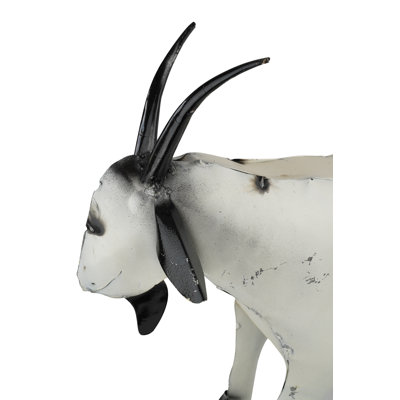 August Grove® Basilico Medium Recycled Metal Goat Statue & Reviews ...