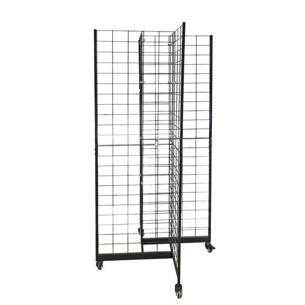 Rebrilliant Four-Sided Gridwall Display Rack Black 33.5X33.5X70" 3X4 ...
