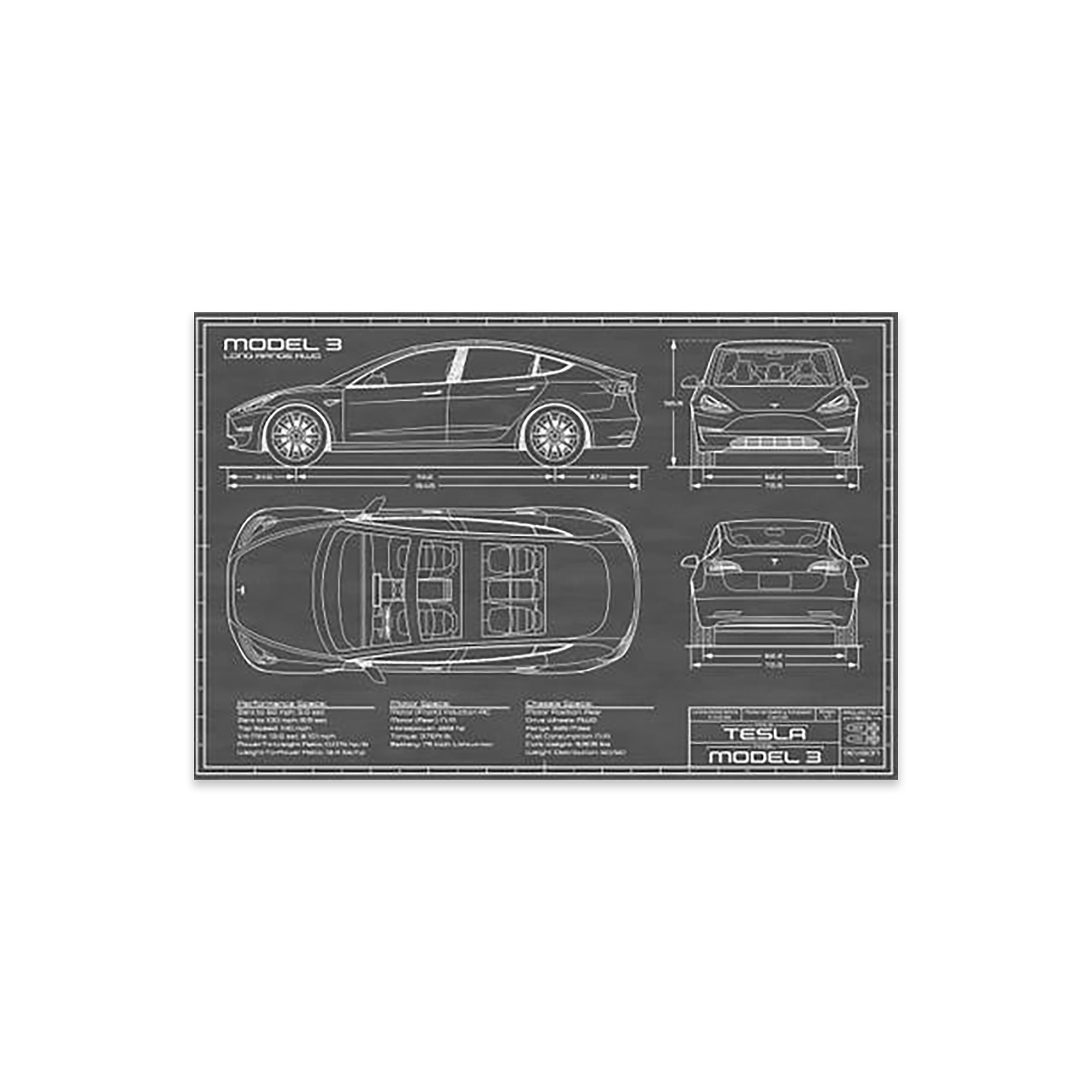 Williston Forge Tesla Model 3 (Long Range RWD) Blueprint by Action ...