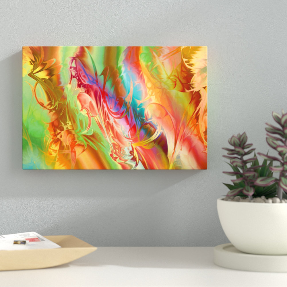 Ebern Designs Fluid Moving Art - Graphic Art on Canvas | Wayfair