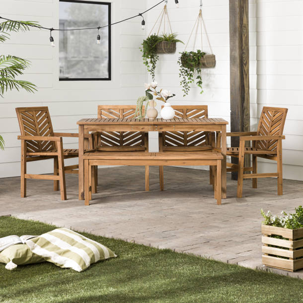 Highland Dunes Steinke Rectangular 6 - Person Outdoor Dining Set | Wayfair