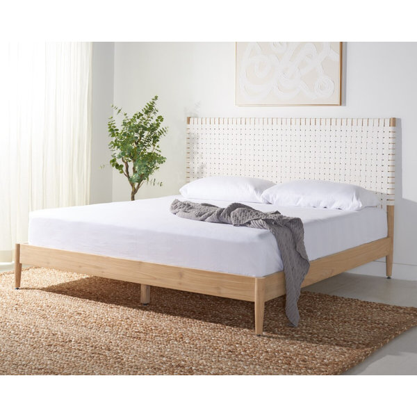 AllModern Tamita Solid Wood and Upholstered Low Profile Panel Bed | Wayfair