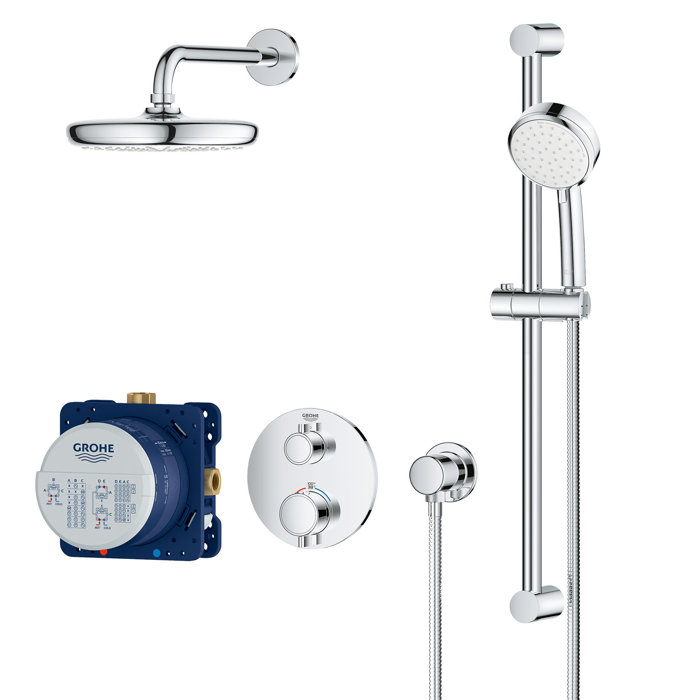 GROHE Grohtherm® Thermostatic Complete Shower System with Rough-in ...