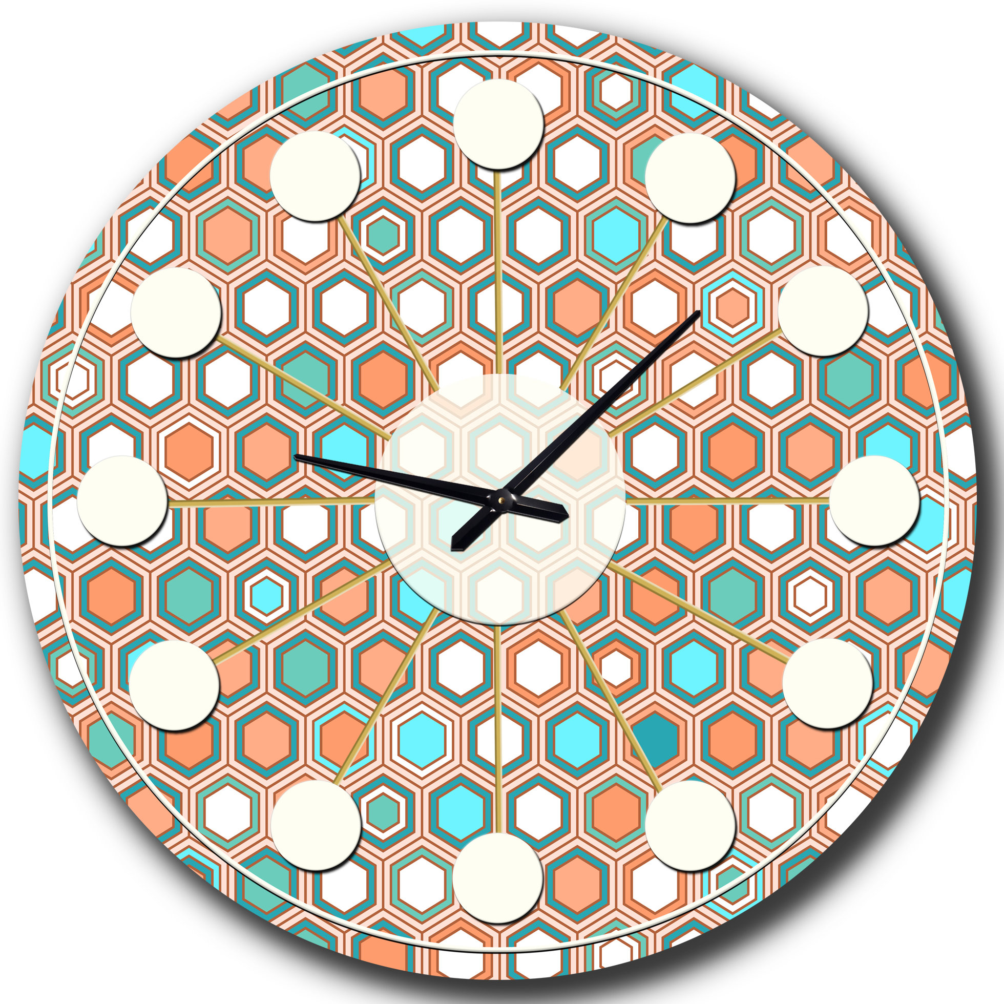 East Urban Home Retro Hexagon Pattern III - Mid-Century Modern wall ...