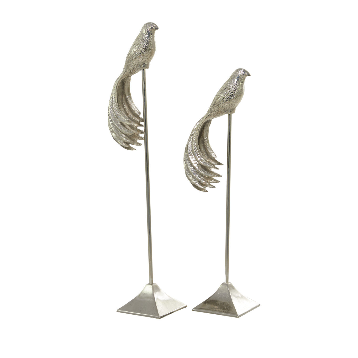 Lark Manor Aireona 2 Piece Eclectic Aluminum Bird Statue Set | Wayfair