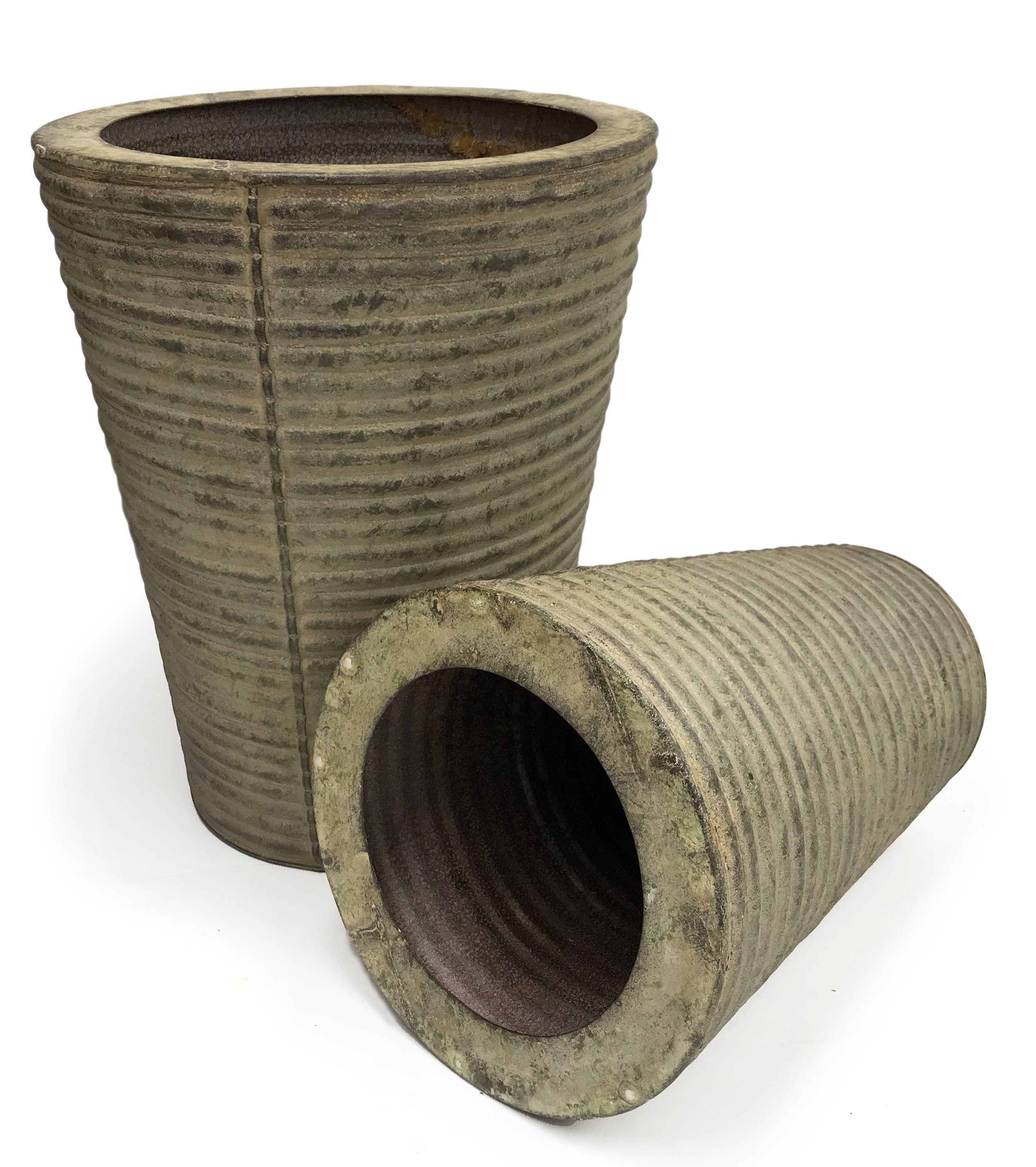 Gracie Oaks 2 Piece Rodriquez Mustard Metal Table Vase Set | Wayfair