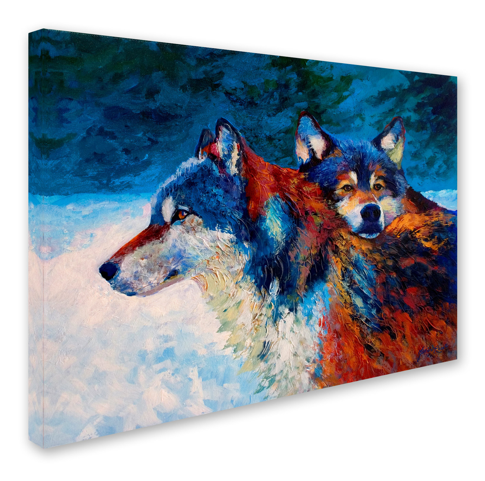 Trademark Art Marion Rose Wolves by Marion Rose - Painting on Canvas ...