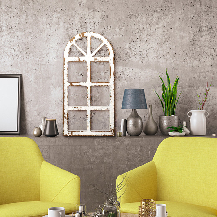 One Allium Way® 2 Piece Rustic Barn Wood Decorative Window Frame Wall ...