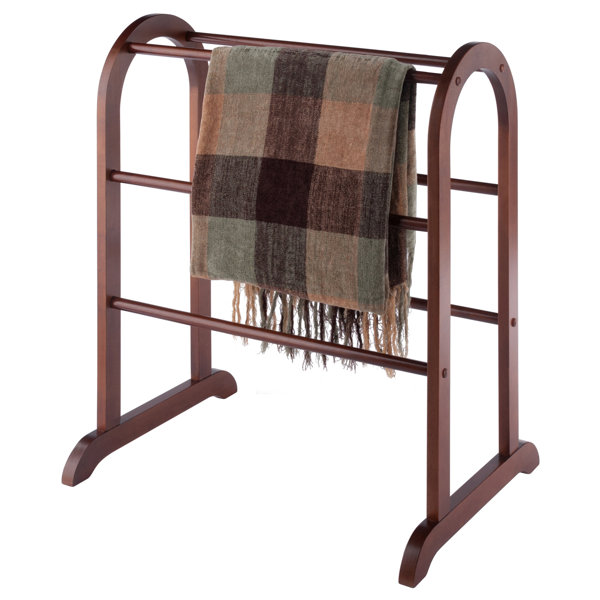 Red Barrel Studio® 30'' Tall Wooden Blanket/Quilt Rack & Reviews | Wayfair
