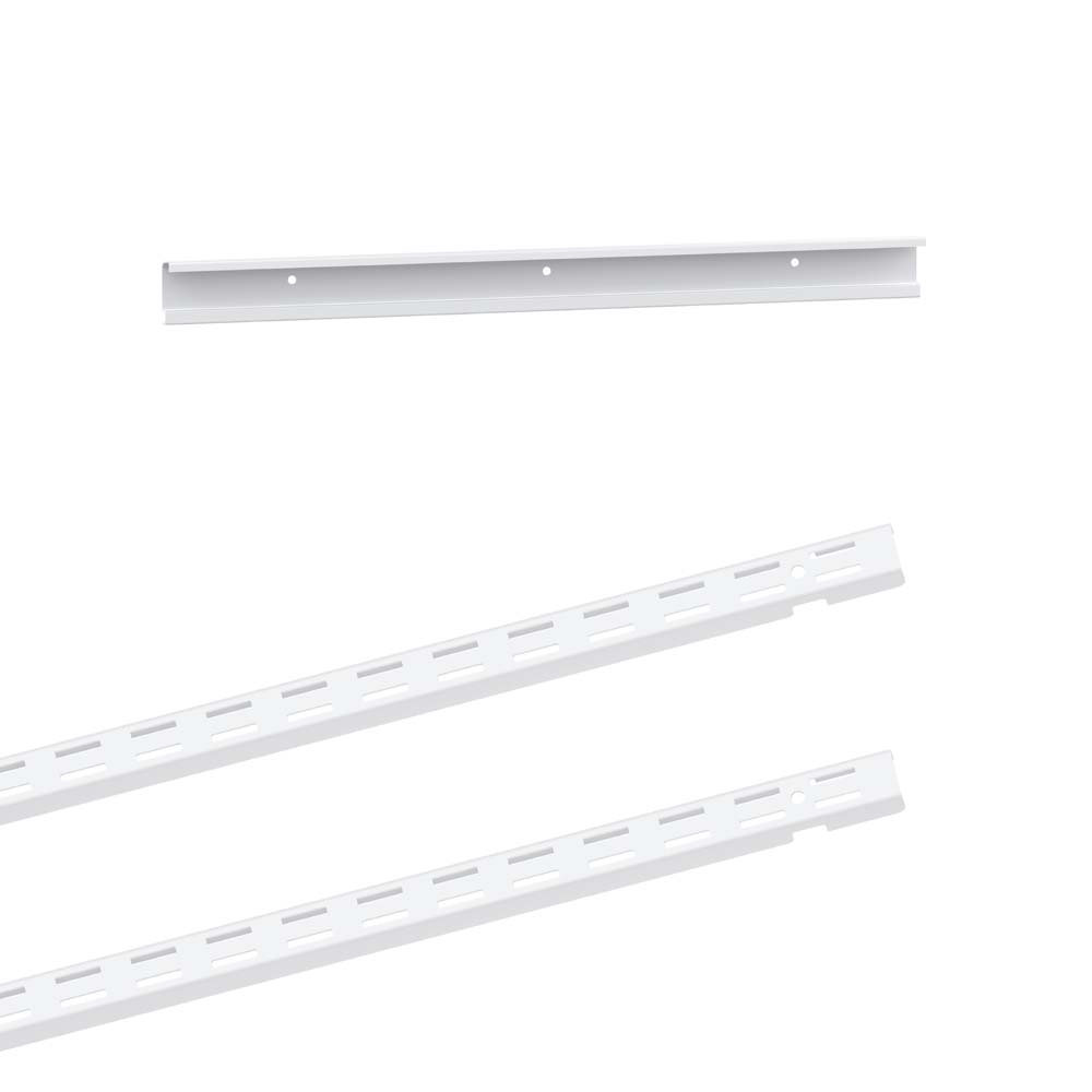 ClosetMaid ShelfTrack 24 in. White Hang Track (1 Piece) and 60 in. x 1 ...