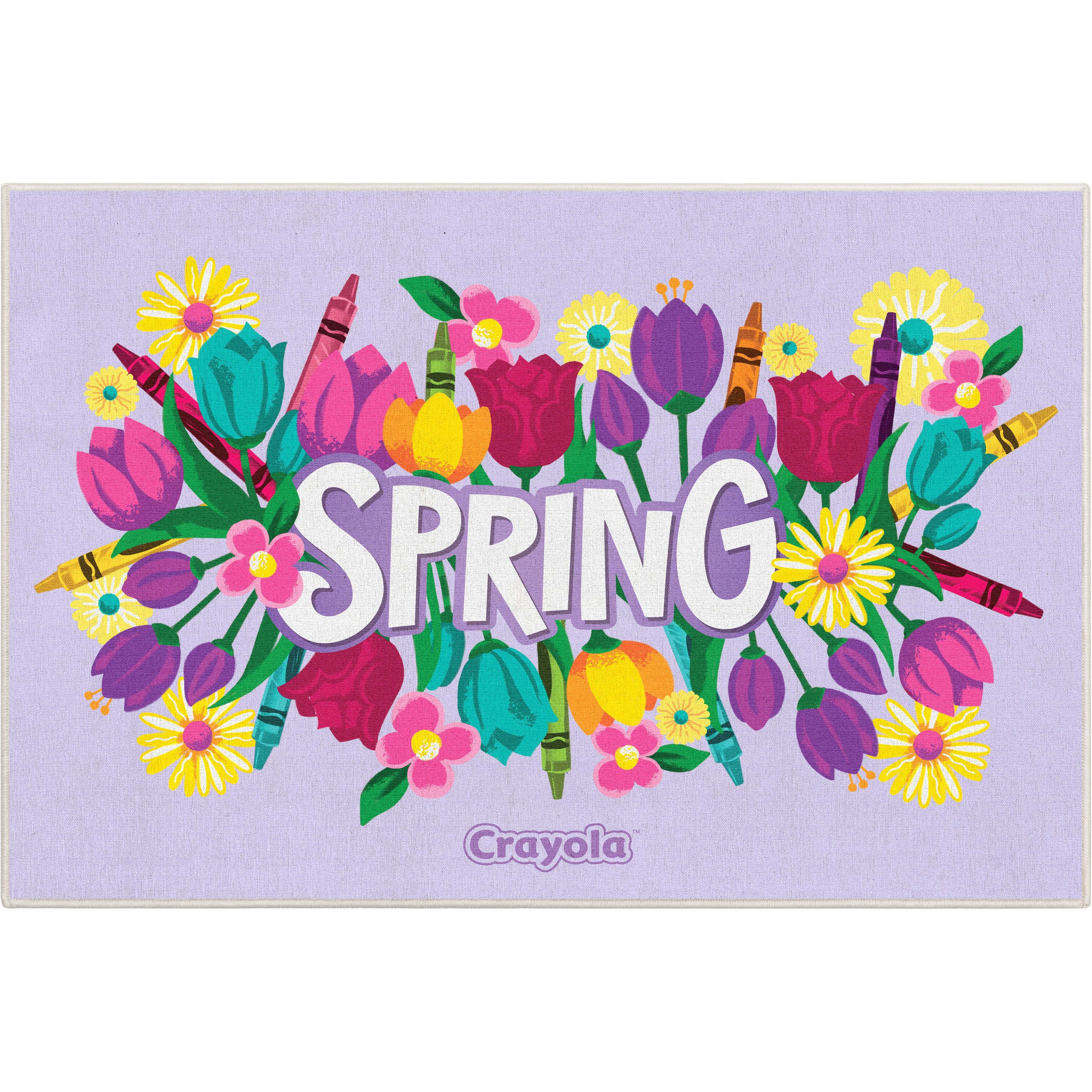 Well Woven Crayola Spring Floral Lilac Area Rug | Wayfair