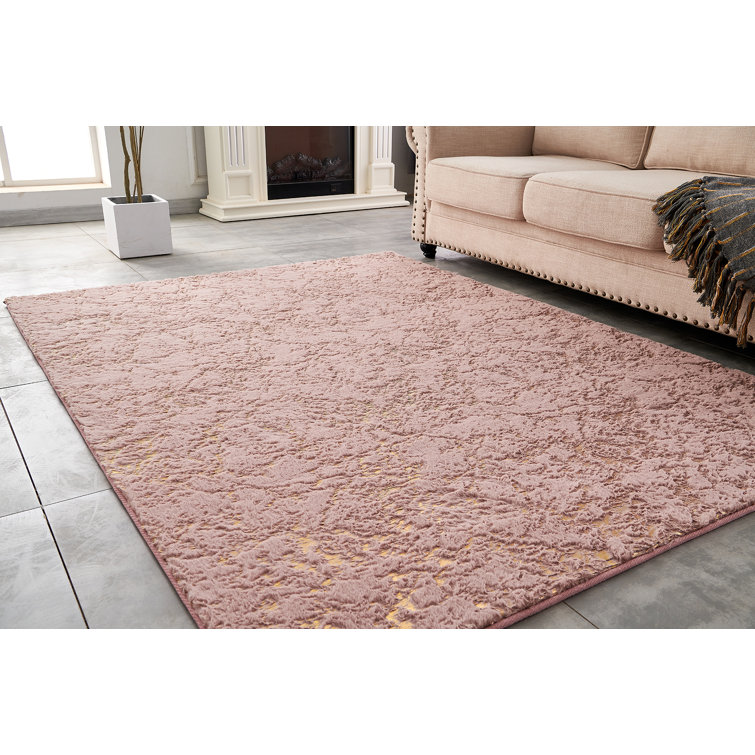 Mercer41 Johnekins Machine Tufted Pink/Beige Machine Washable Rug | Wayfair
