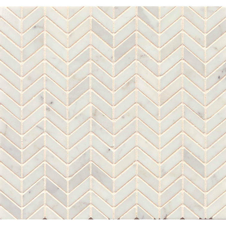 Bedrosians 1" x 1" Marble Chevron Mosaic Wall & Floor Tile | Perigold