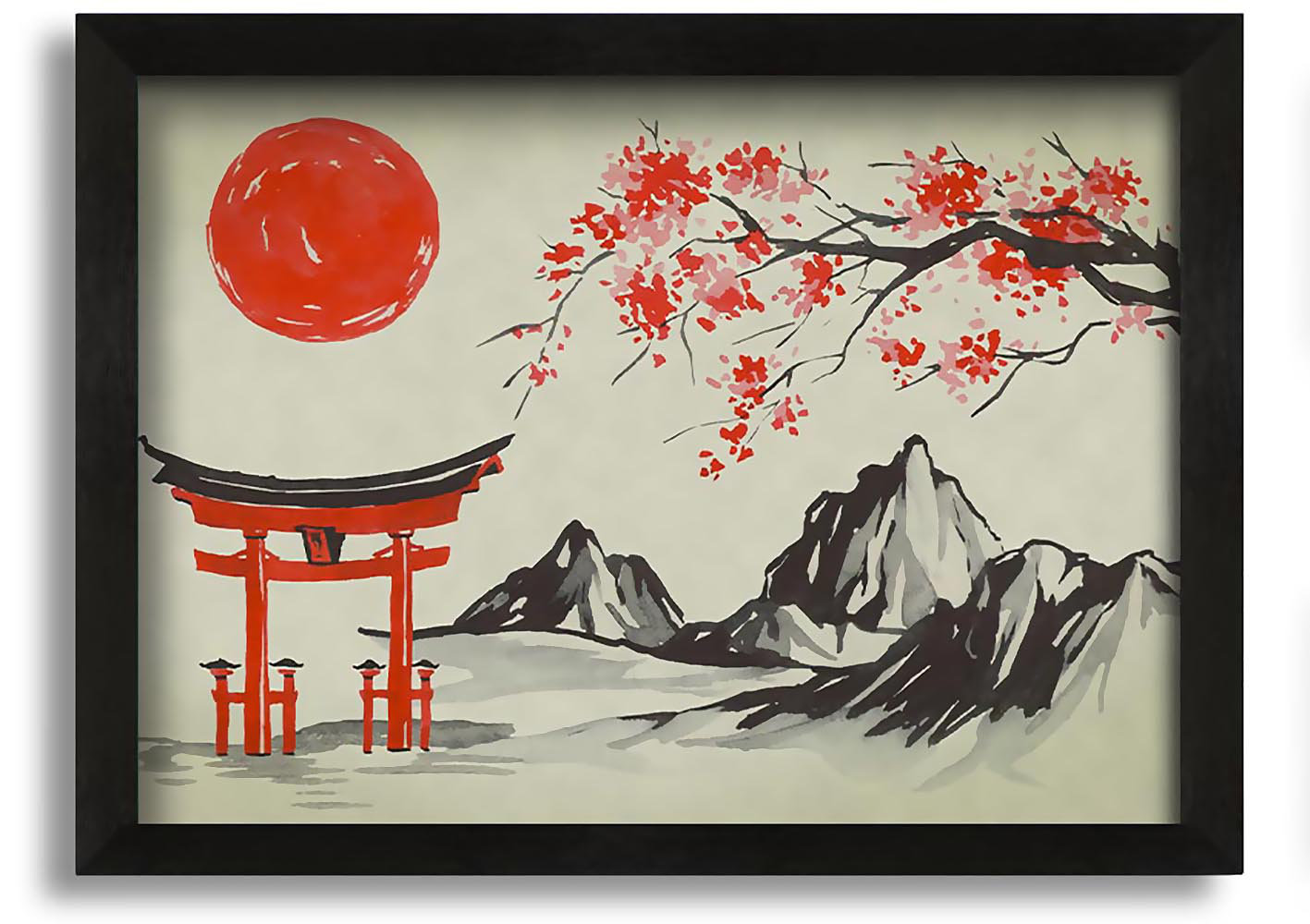 Ophelia & Co. Ethnic Japanese Sun - Picture Frame Painting on Canvas ...