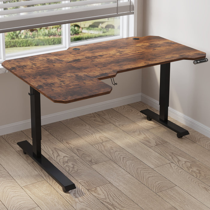 Daycia Height Adjustable L Shape Standing Desk