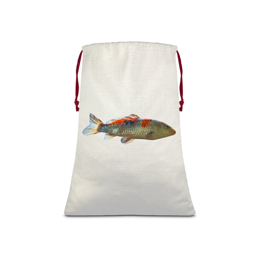 East Urban Home Koi Fish Sublimation Linen Drawstring Sack | Wayfair