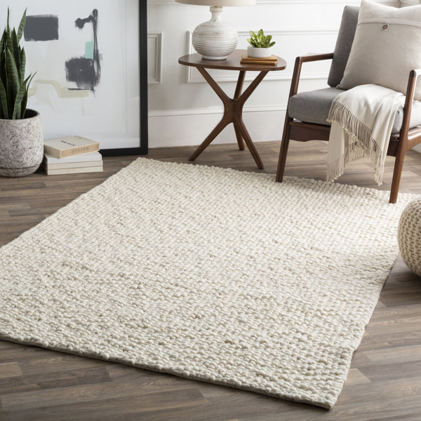 Gracie Oaks Pigg Handmade Flatweave Wool Cream Rug & Reviews | Wayfair