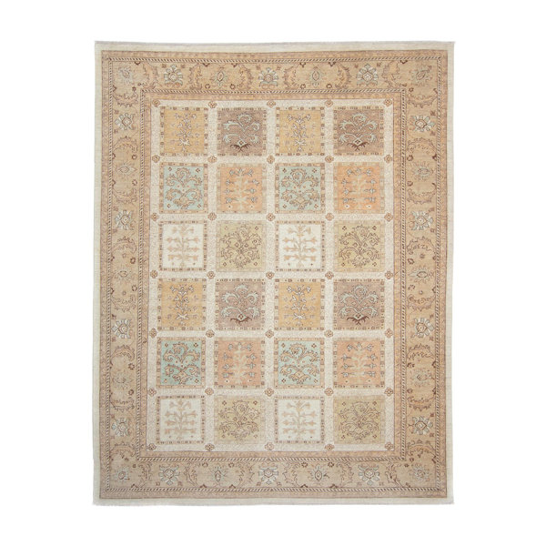 Rosalind Wheeler Angellyna Hand Knotted Wool Beige Outdoor Rug ...
