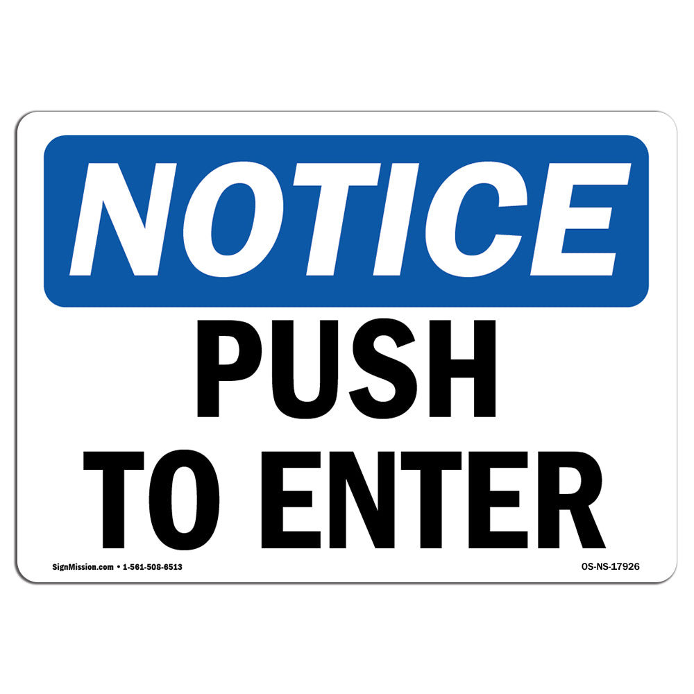 SignMission Push To Enter Sign | Wayfair