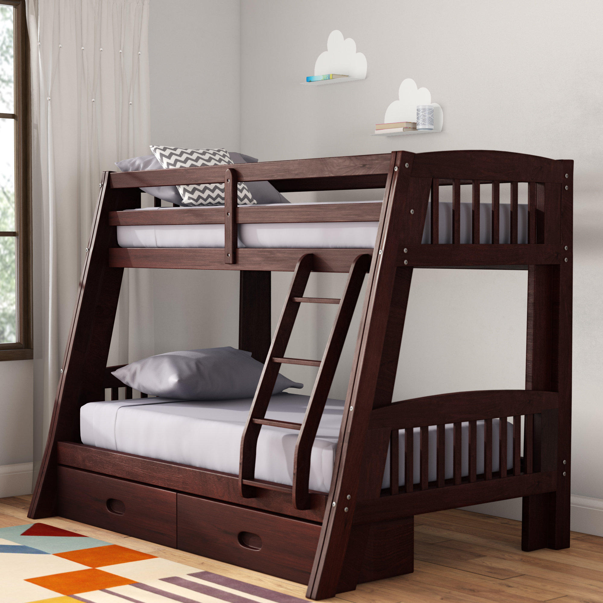 Isabelle Max Arlott Twin Over Full Solid Wood Standard Bunk Bed By