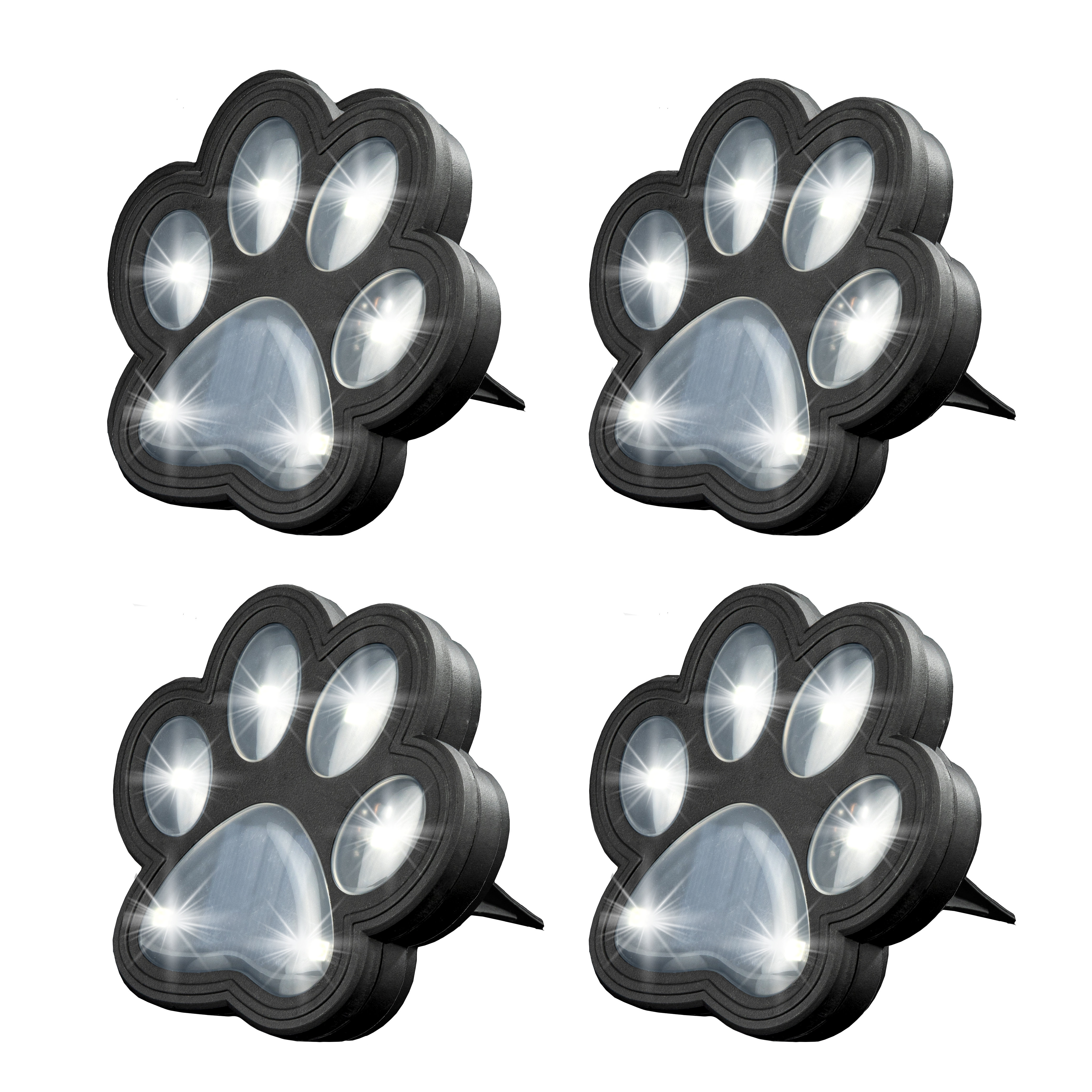 Bell & Howell Bell+Howell Solar Powered Paw Print Disk Lights, Wireless ...