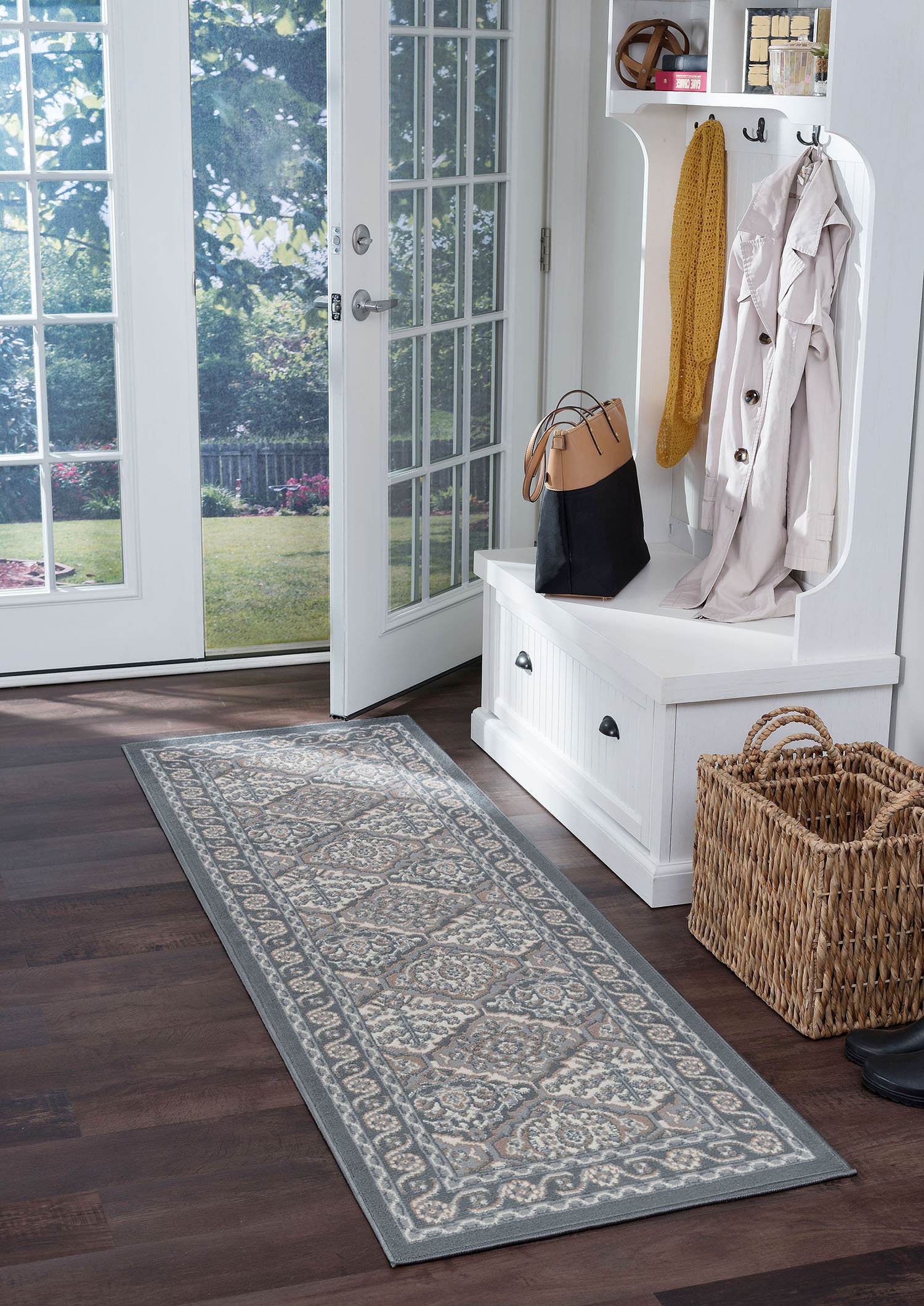Charlton Home® Hobbs Gray/Blue Steel Rug & Reviews | Wayfair
