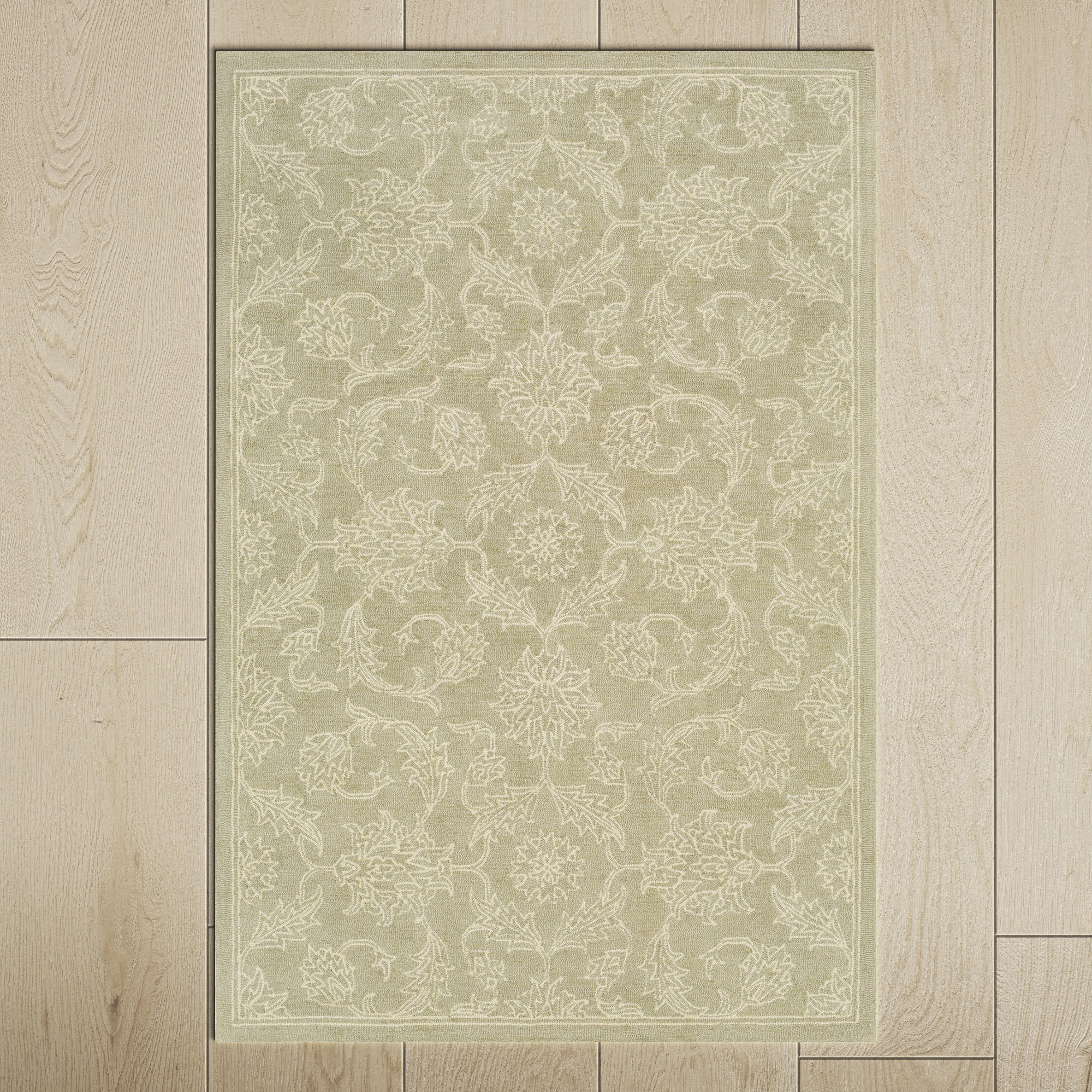 Birch Lane™ Claro Handmade Tufted Wool Sage/Ivory Rug | Wayfair