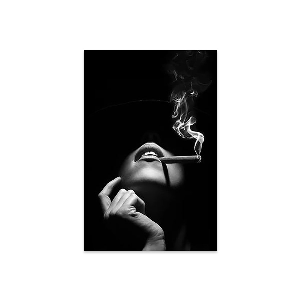 Latitude Run® Woman Smoking A Cigar On Plastic/Acrylic by Johan ...