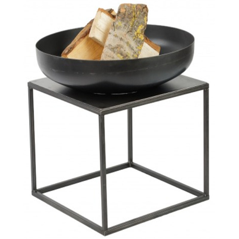 Borough Wharf Oteri 55Cm H x 60Cm W Steel Wood Burning Outdoor Fire Pit ...