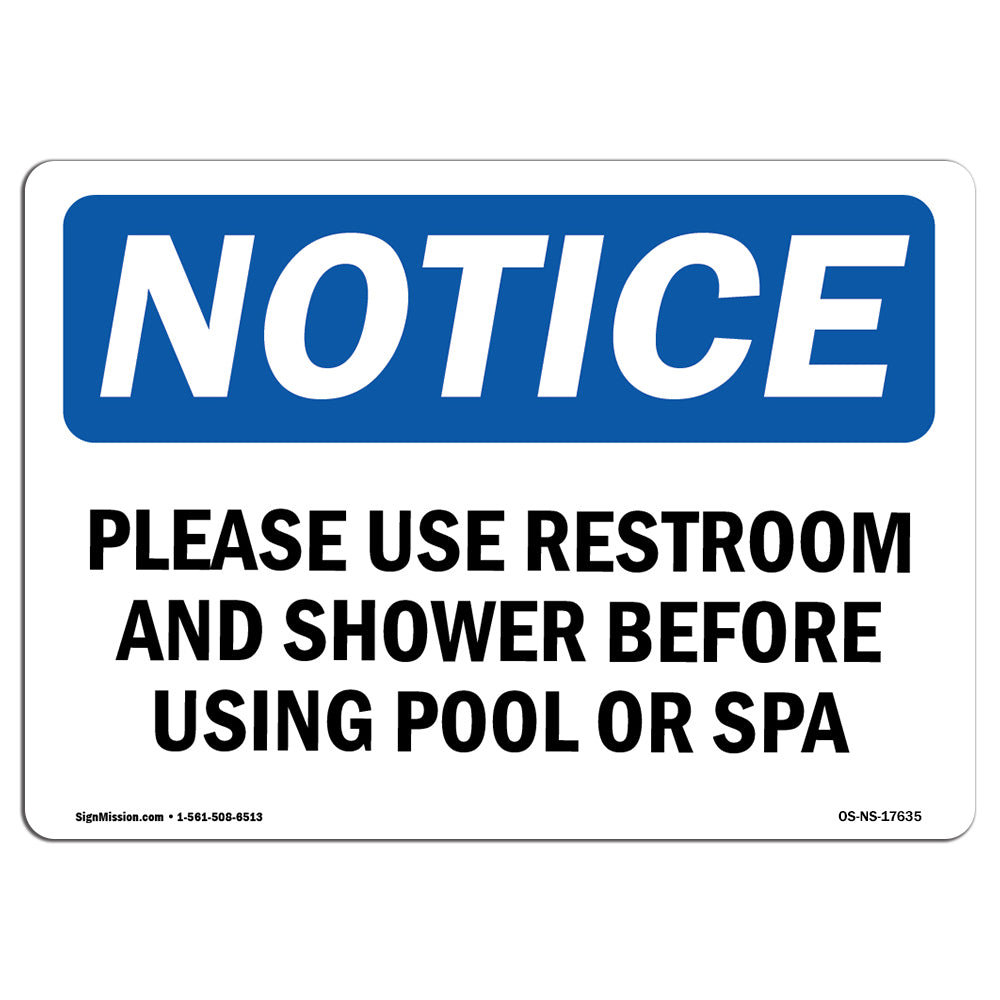 SignMission Please Use Restroom and Shower Before Using Sign | Wayfair