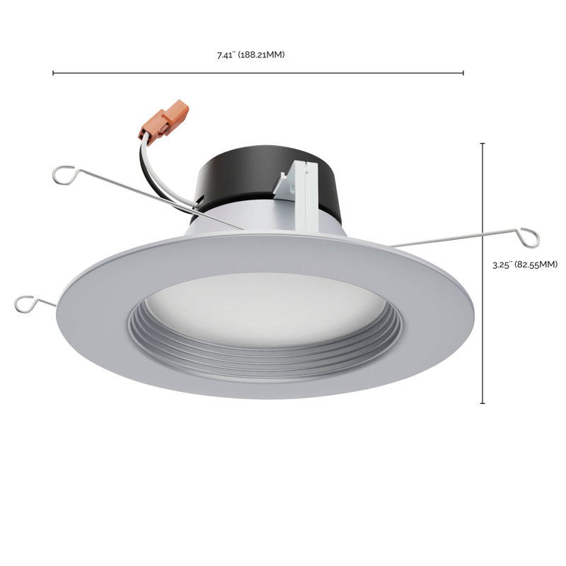 Satco 7.41" Selectable CCT Remodel LED Retrofit Recessed Lighting Kit ...