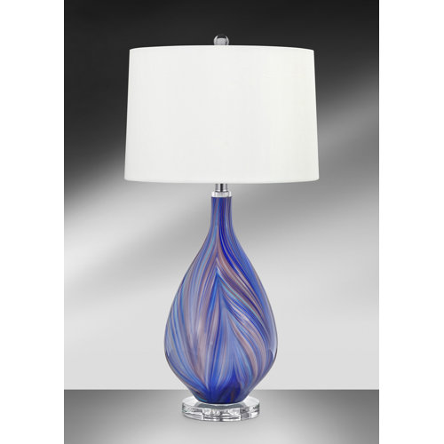 Medallion Lighting Murano 29" Blue & Purple Swirl Glass Table Lamp ...