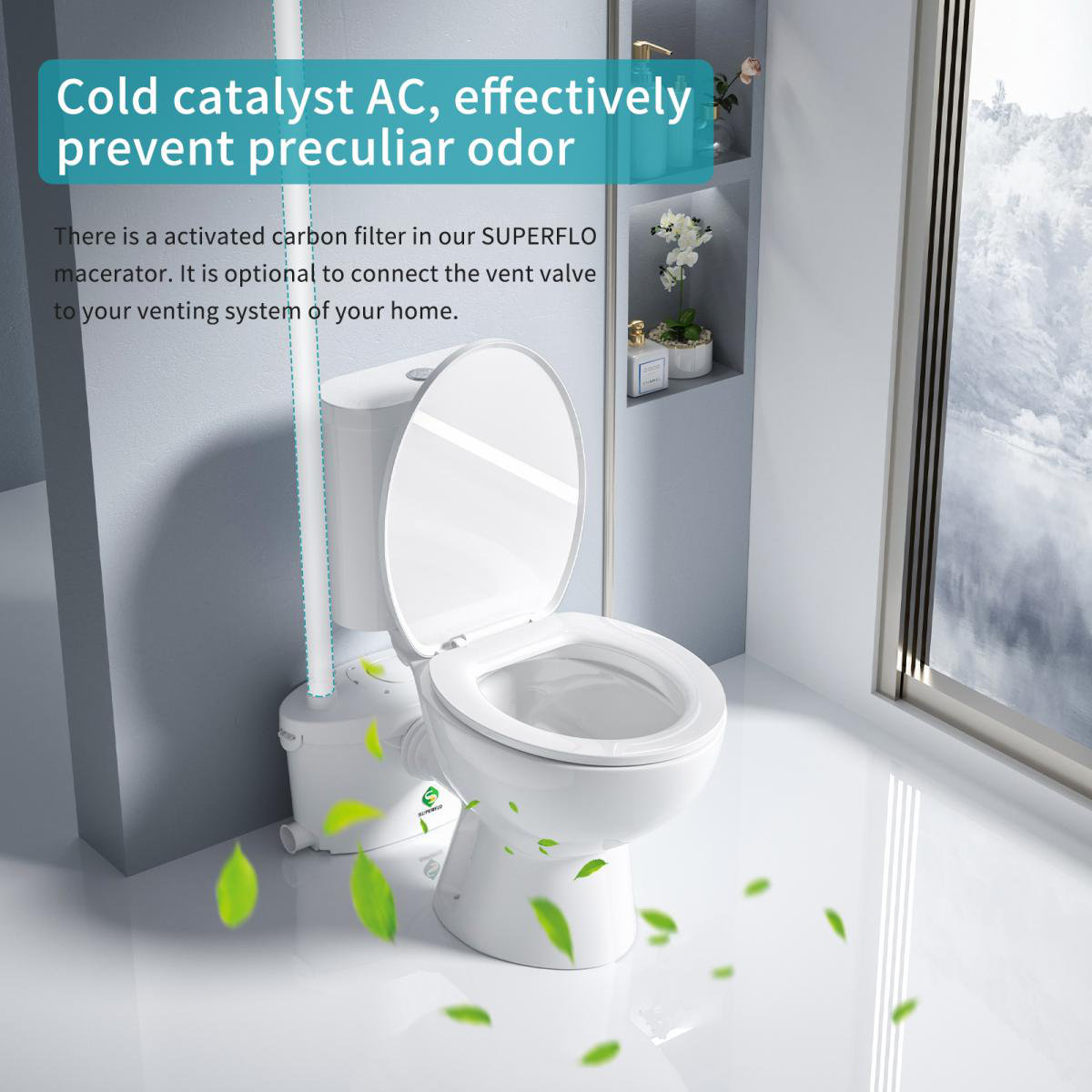 SUPERFLO Macerating Toilet with Waste Disposal and Upflush Toilet ...