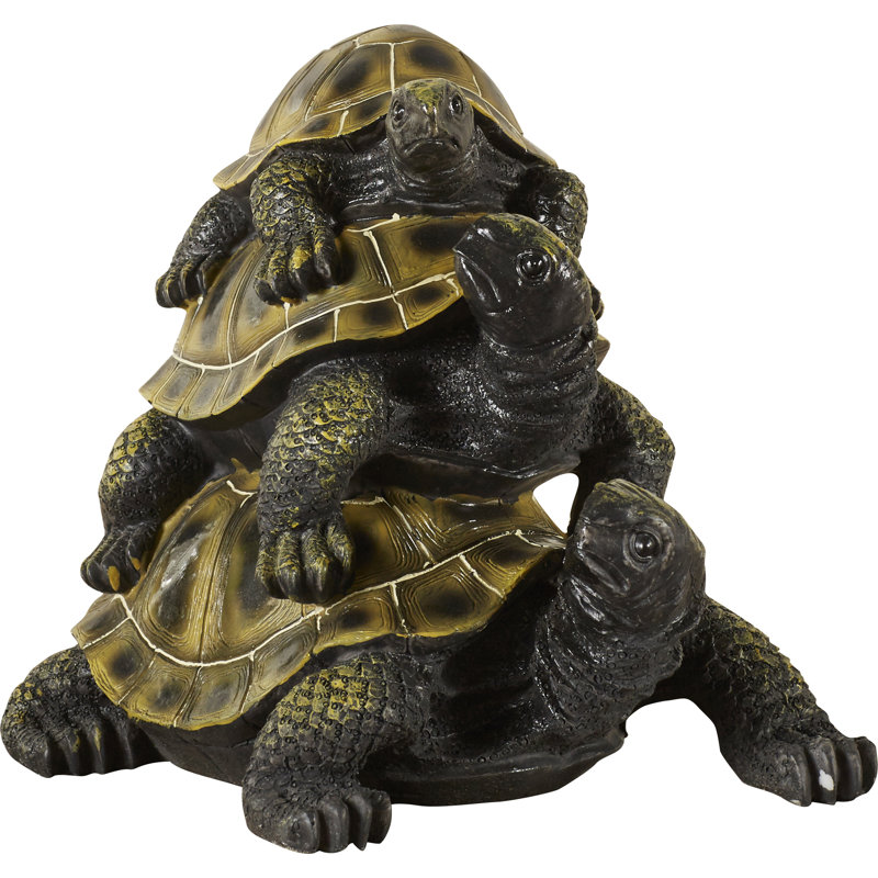 Design Toscano Three's A Crowd Stacked Turtle Statue & Reviews | Wayfair